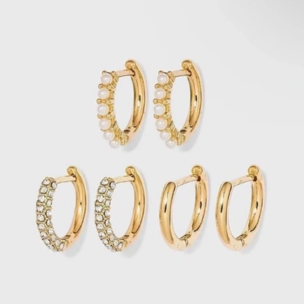 BaubleBar | Jewelry | Sugarfix By Baublebar 3piece Mini Gold Hoops ...